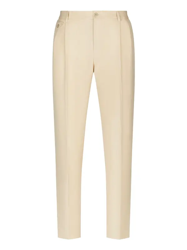 Dolce & Gabbana Pressed-crease Tailored Trousers - Neutrals