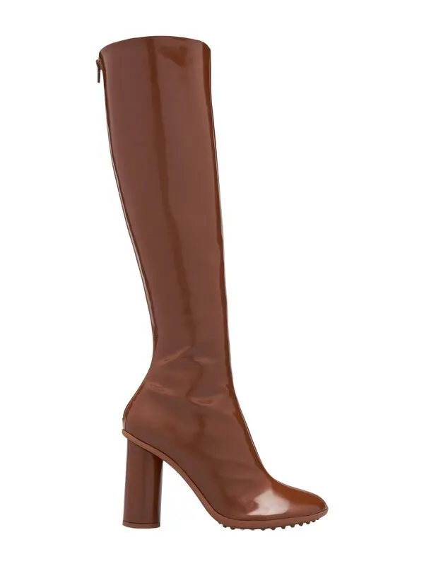 Bottega Veneta Atomic Patent Leather Knee Boots - Brown