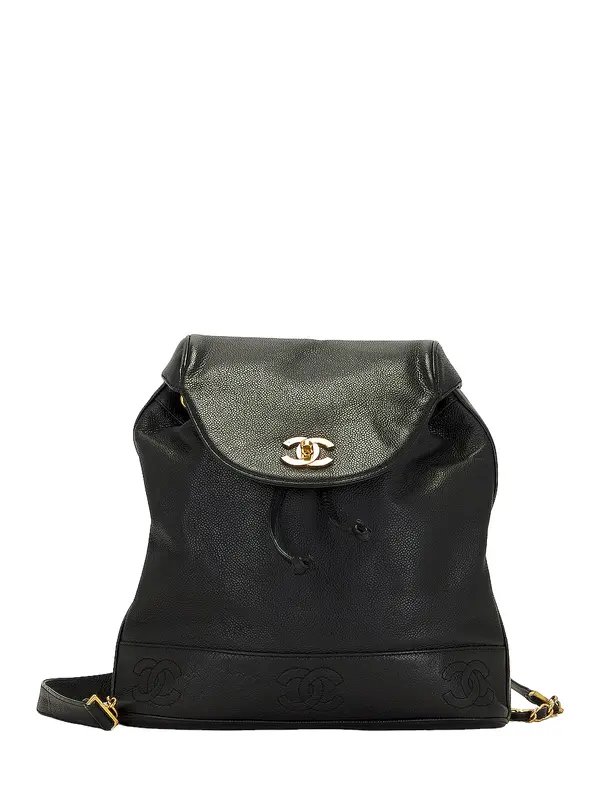 Chanel Vintage Triple Cc Backpack - Black