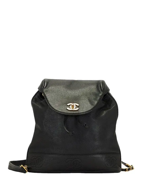 Chanel Vintage Triple Cc Backpack - Black