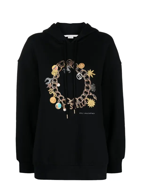 Stella McCartney Graphic Cotton Hoodie - Black