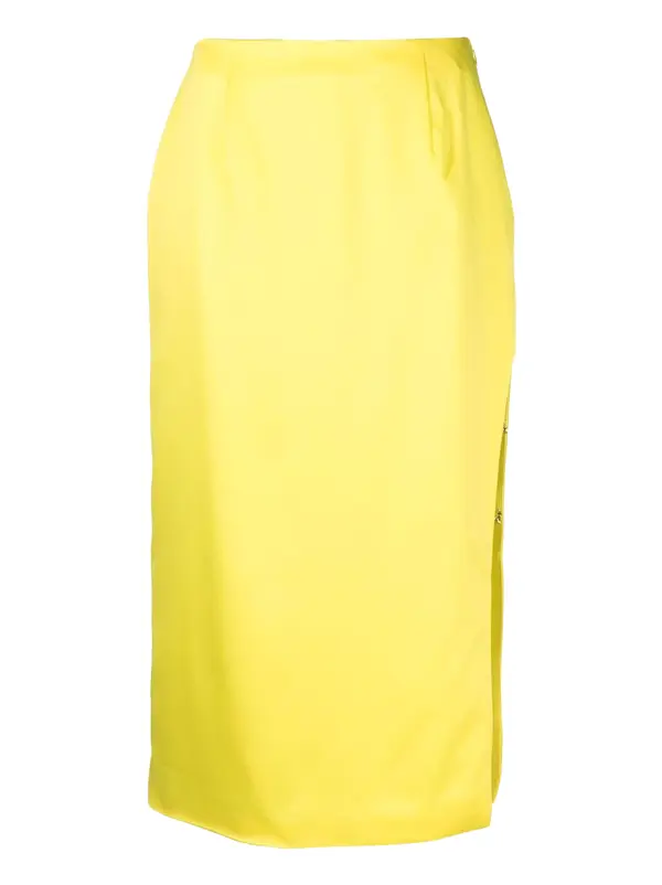 Gcds Satin-finish High-waisted Skirt - Yellow