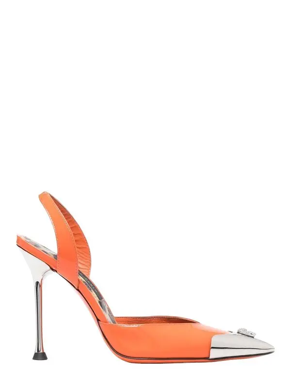 Philipp Plein 110mm Leather Pumps - Orange