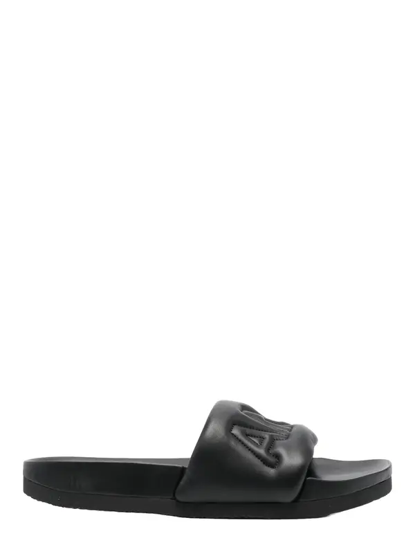 AMBUSH Logo Quilted Slides - Black