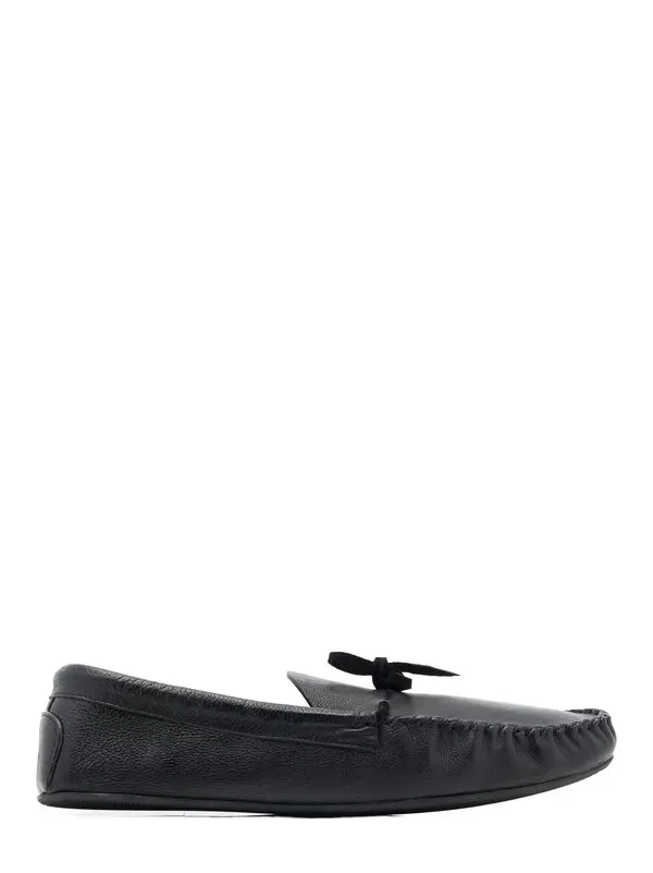 THE ROW Lucca Leather Moccasins - Black