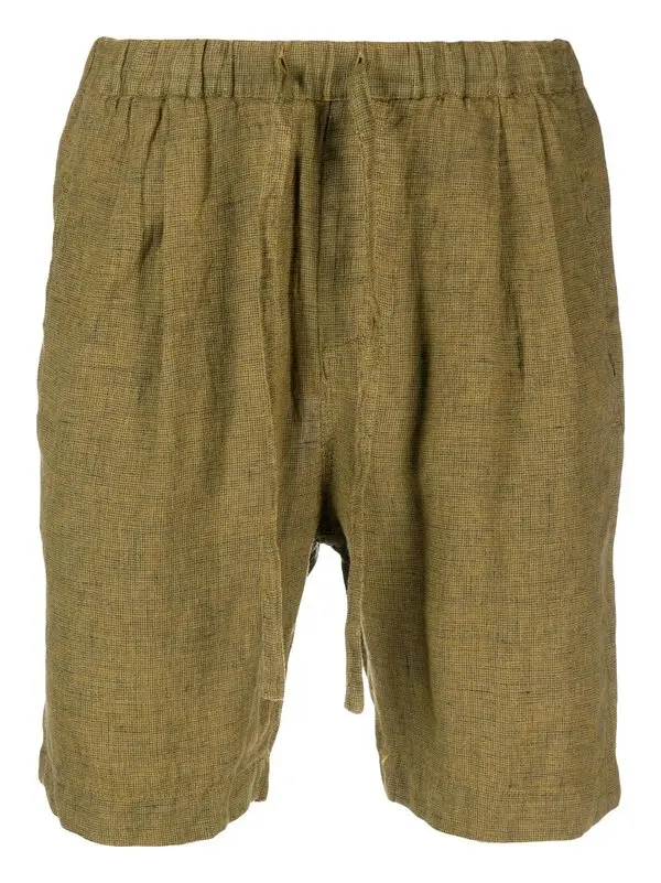 Massimo Alba Drawstring Linen Shorts - Green