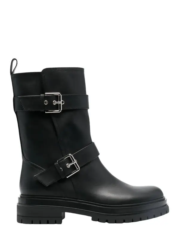 GIANVITO ROSSI Amphibian Buckled Boots - Black
