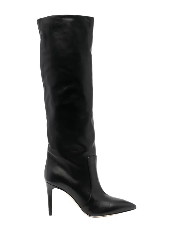 Paris Texas Stiletto 85mm Leather Boots - Black