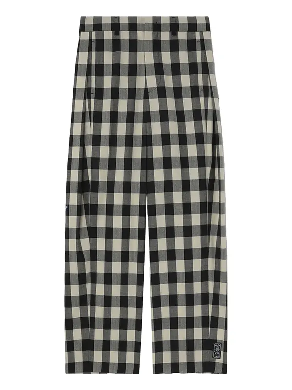 ADER ERROR Gingham Wool Trousers - Black