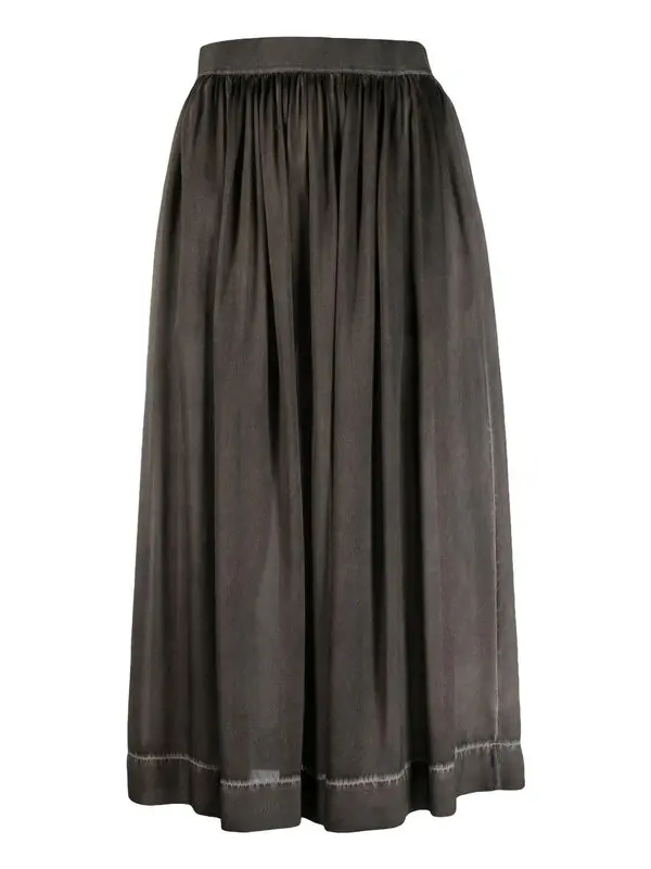 UMA WANG Ruched-detail Midi Skirt - Grey