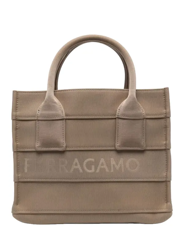 FERRAGAMO Signature Cotton-blend Tote - Neutrals