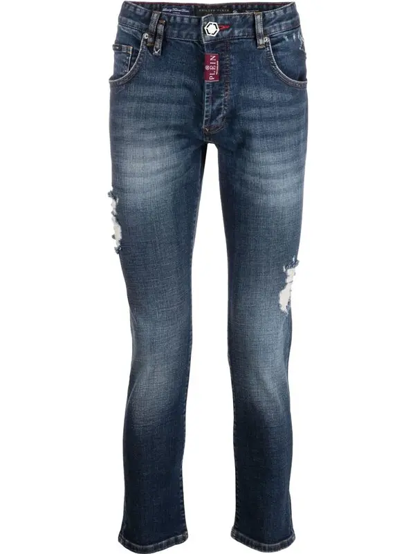 Philipp Plein Logo-plaque Jeans - Blue