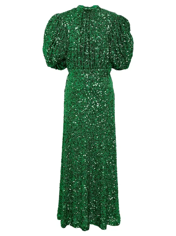 ROTATE BY BIRGER CHRISTENSEN Sequined Maxi Dress - Green