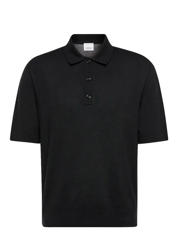 Burberry Wool And Silk Polo Top - Black