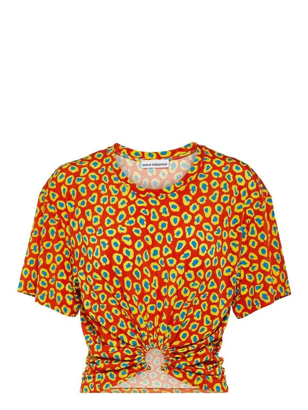 Rabanne Second Skin Leopard-print Top - Multicoloured