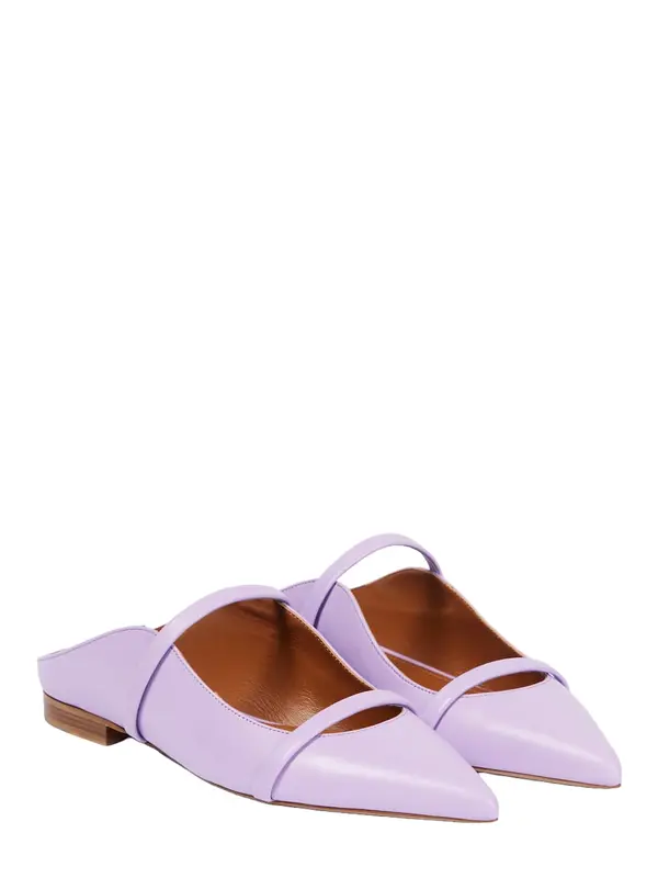 MALONE SOULIERS Maureen Leather Slippers - Purple