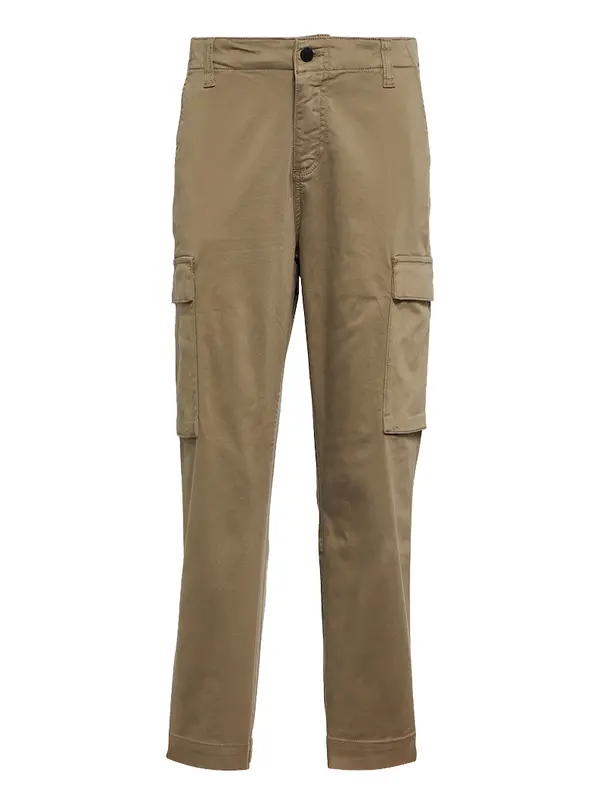 Ag Cropped Cotton-blend Cargo Pants - Neutrals