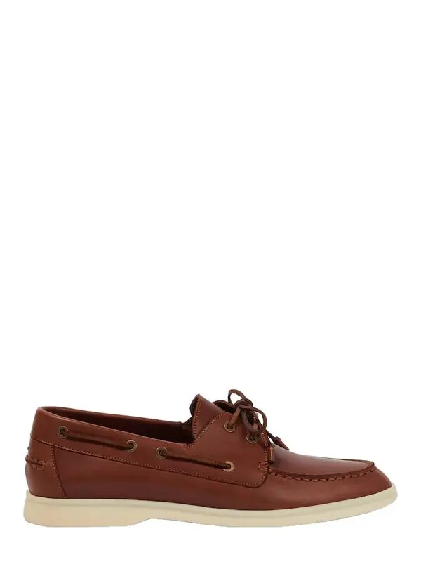 Loro Piana Sea-sail Walk Leather Loafers - Brown