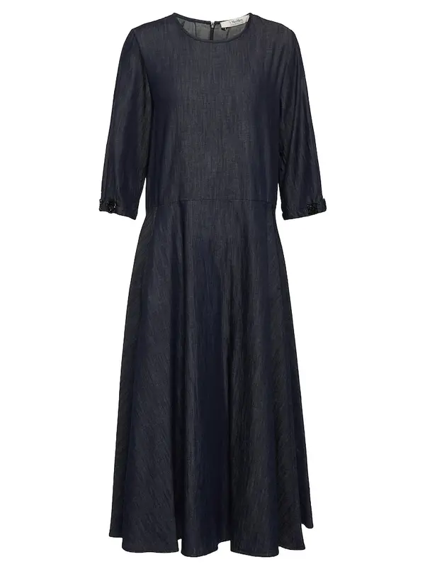 Max Mara Valery Denim Midi Dress - Blue