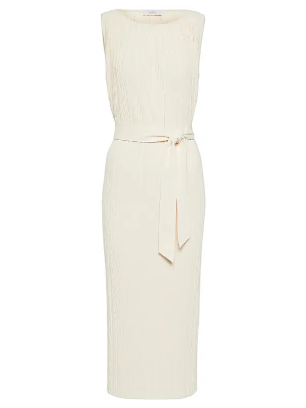 Max Mara Vadius Belted Midi Dress - White