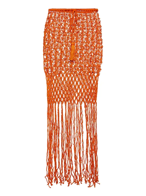 Anna Kosturova Crochet Cotton Skirt - Orange