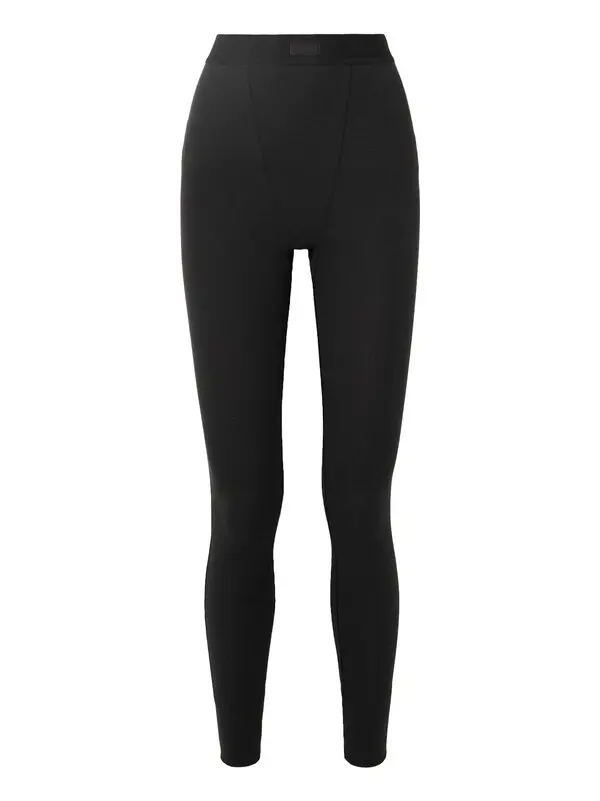 SKIMS Ribbed Cotton-blend Leggings - Black