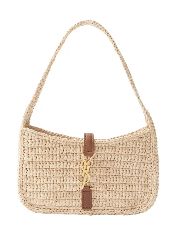Saint Laurent Le 5 À 7 Raffia Shoulder Bag - Neutrals
