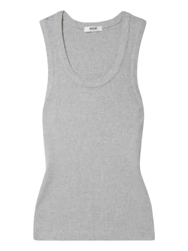 AGOLDE Poppy Ribbed Stretch Jersey Tank - Gray