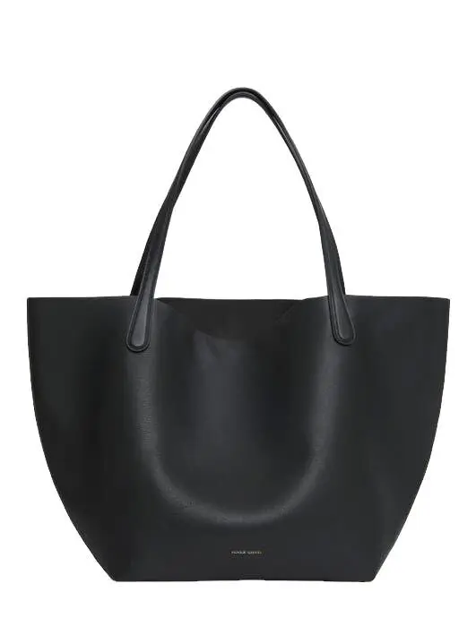 MANSUR GAVRIEL Everyday Soft Leather Tote - Black/ Black