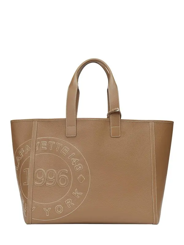 Lafayette 148 New York Grained Calfskin Leather L Tote - Cadet Khaki