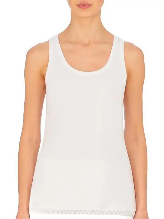 Natori Bliss Stretch Cotton Tank - White