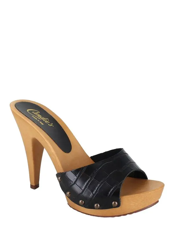 CANDIE'S Viviana Slide Sandal - Black Croc