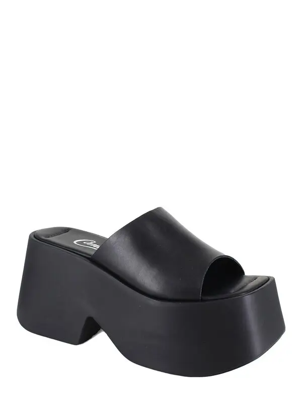 CANDIE'S Danna Platform Slide Sandal - Black