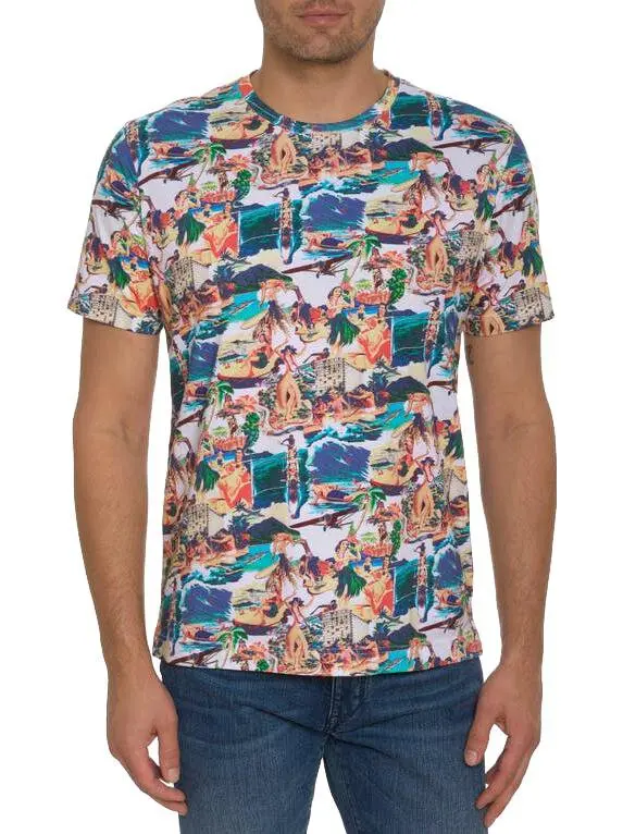 Robert Graham Hawaii Vacation Cotton T-shirt - White Multi