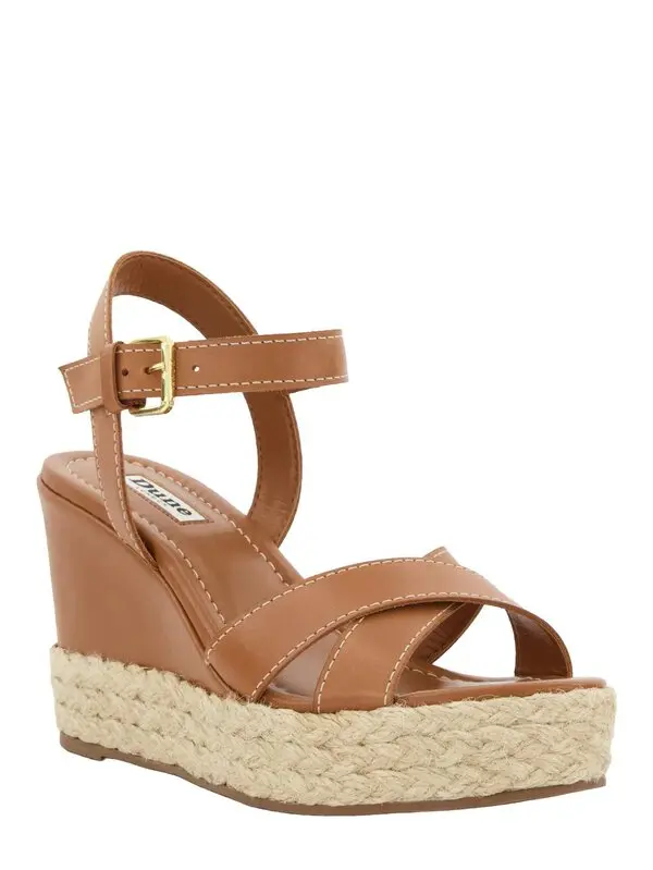Dune London Espadrille Platform Wedge Sandal - Tan