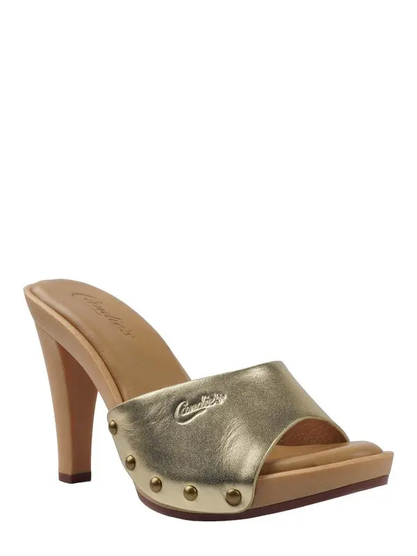 CANDIE'S Antonella Slide Sandal - Gold Leather