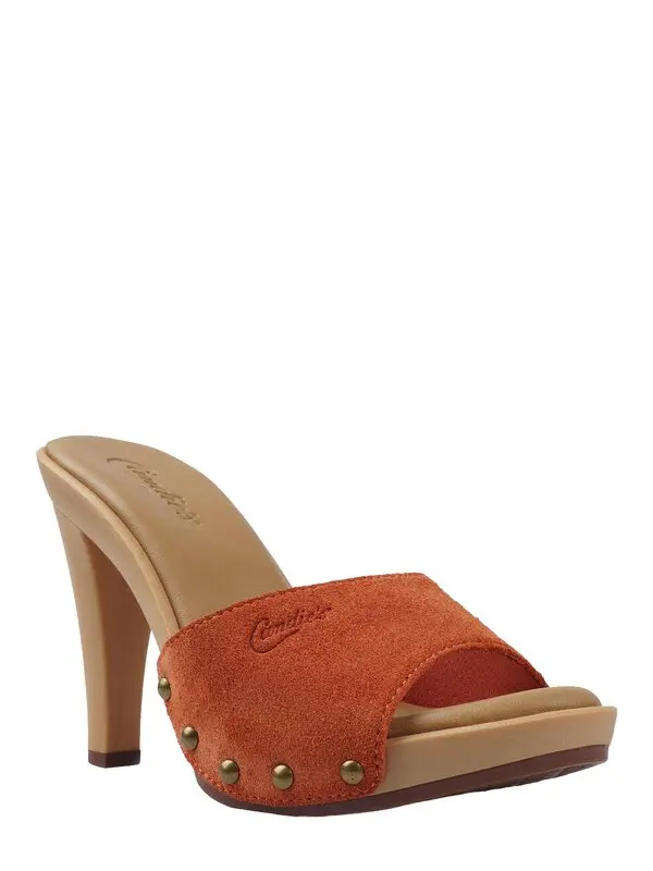 CANDIE'S Antonella Slide Sandal - Orange Suede