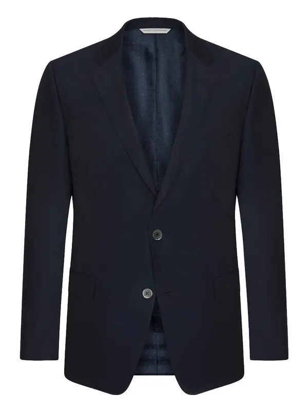 Samuelsohn Double Twist Wool Blazer - Blue