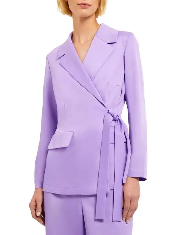 Misook Side Tie Blazer - Lavender Field