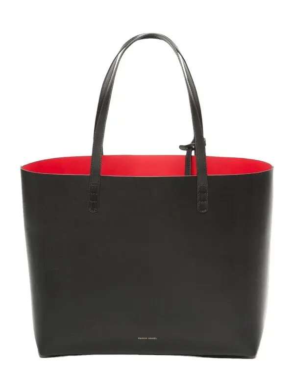 MANSUR GAVRIEL Large Leather Tote - Black/flamma