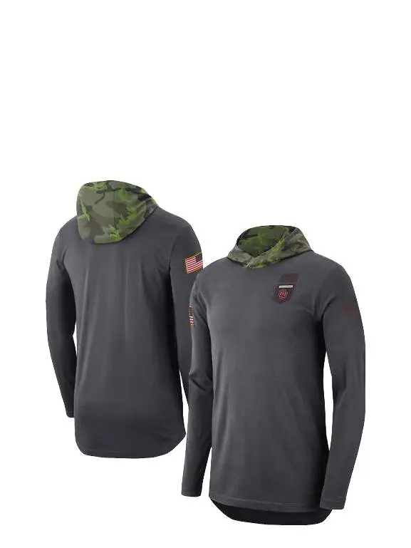 JORDAN BRAND Oklahoma Sooners Long Sleeve Hoodie T-shirt - Anthracite