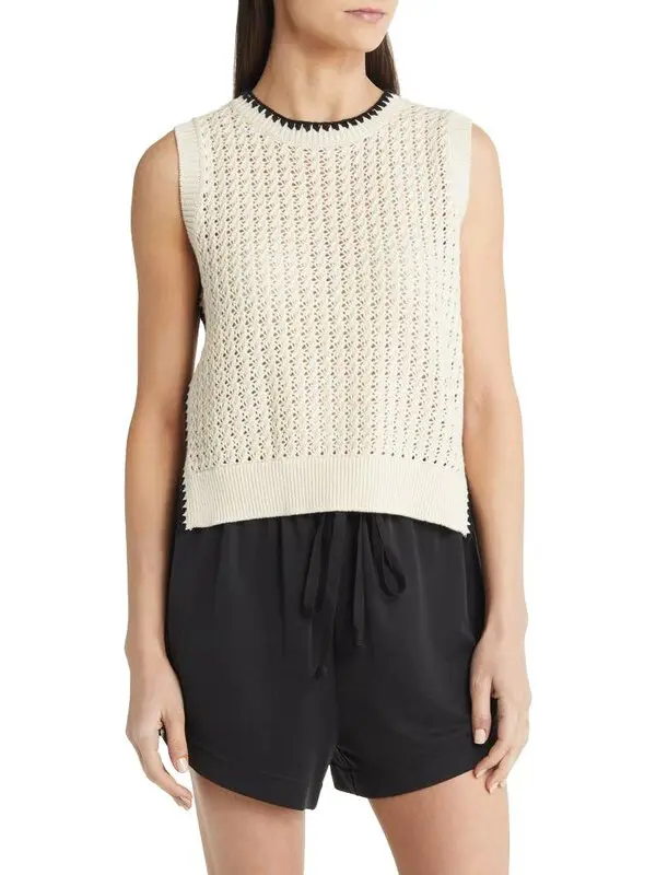Varley Delaney Open Stitch Sweater Vest - Birch