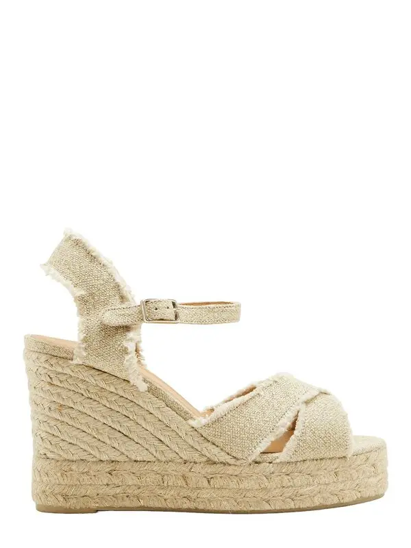 CastaÑer Bromelia 100 Canvas Wedge Espadrilles - Gold