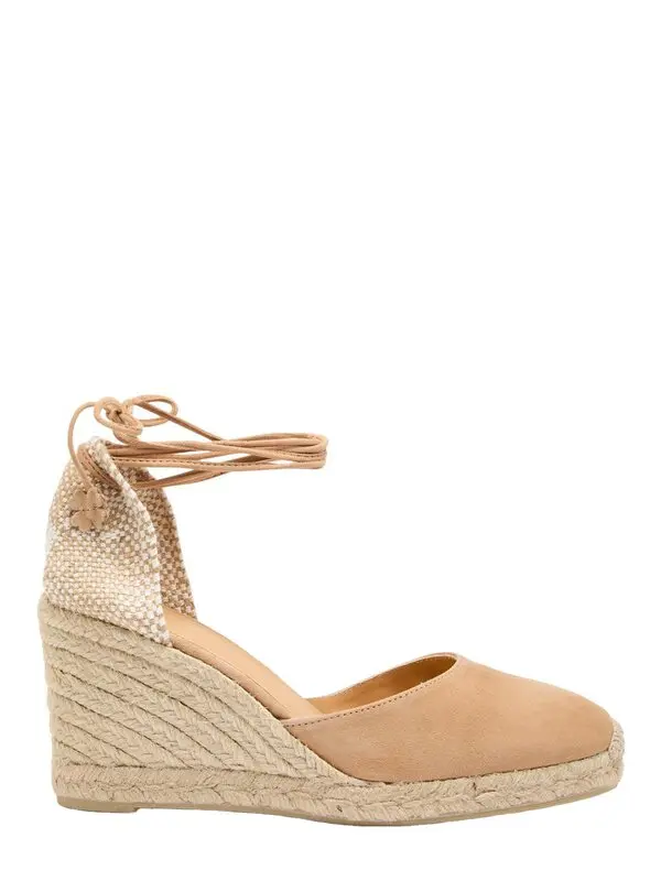 CastaÑer Carina 80 Suede Wedge Espadrilles - Tan