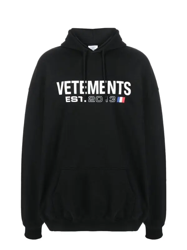 Vetements Logo-print Hoodie - Black