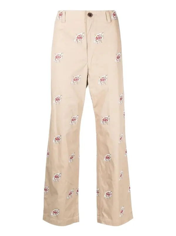 Junya Watanabe Graphic Print Trousers - Beige