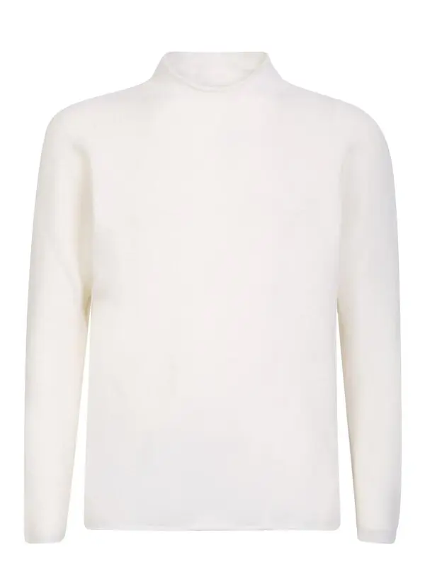 ORIGINAL VINTAGE Ribbed Knit Turtleneck - White
