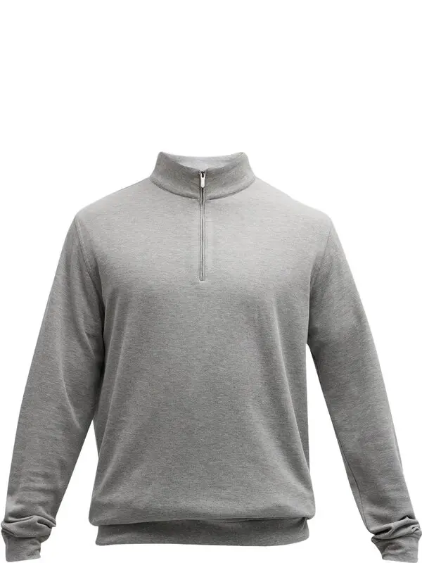 Peter Millar Crown Comfort Quarter-zip Pullover - Light Grey