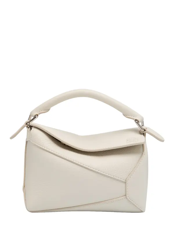 Loewe Puzzle Edge Mini Top-handle Bag - Soft White