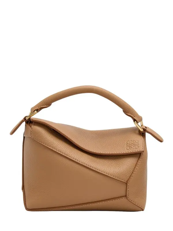 Loewe Puzzle Edge Mini Top-handle Bag - Toffee